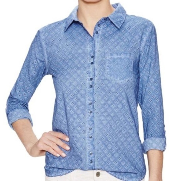 C&C California | Tops | Cc California Button Down Mini Eyelet Shirt S ...
